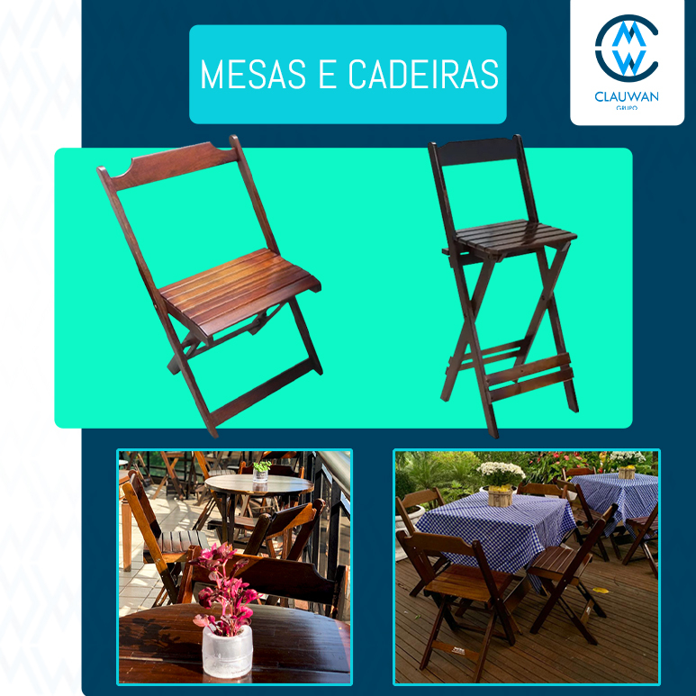 ALUGUEL DE CADEIRAS DE MADEIRA PARA FESTA - Clauwan